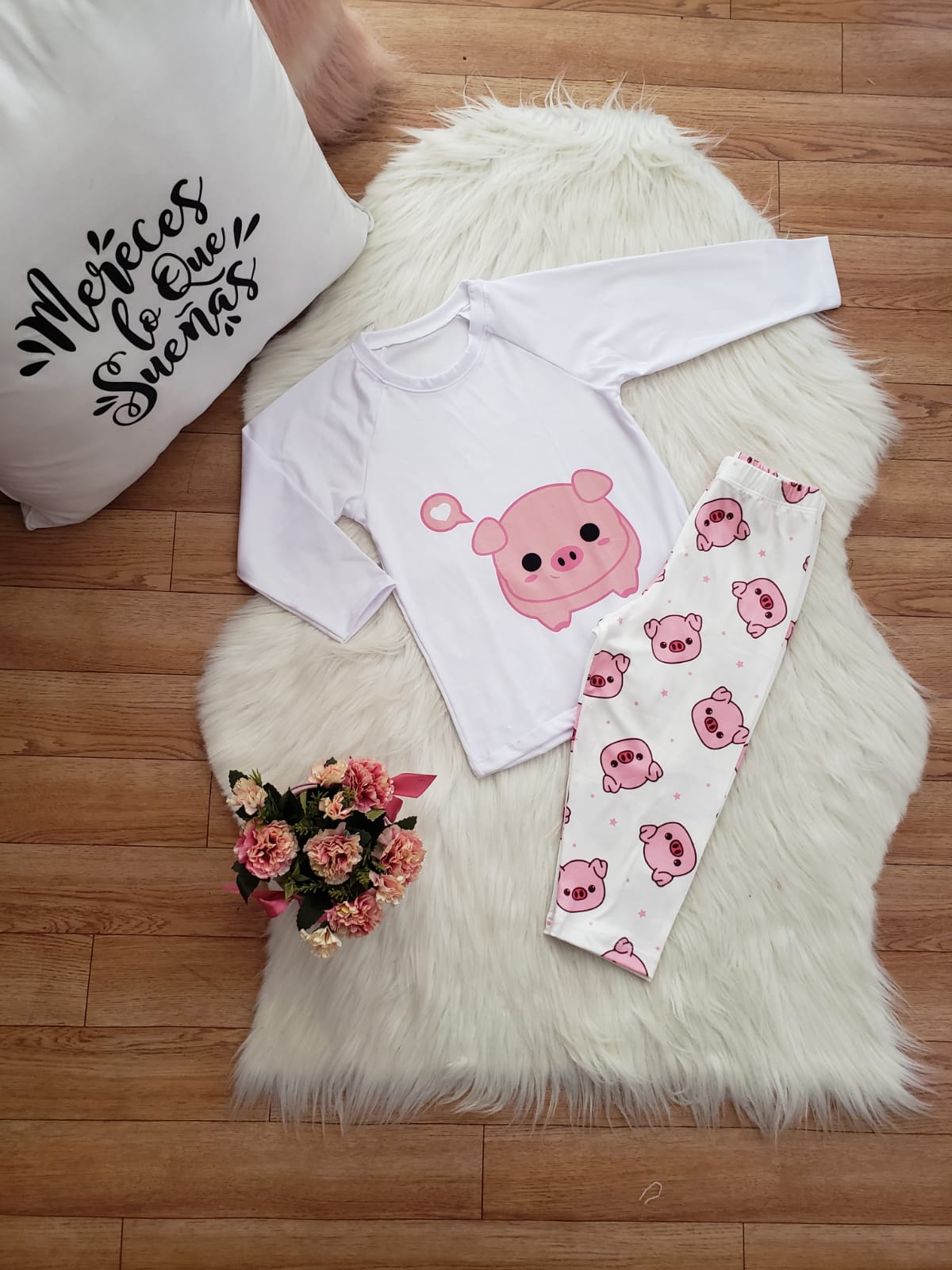 Pijama Infantil Marranitos - Rosa Pastell