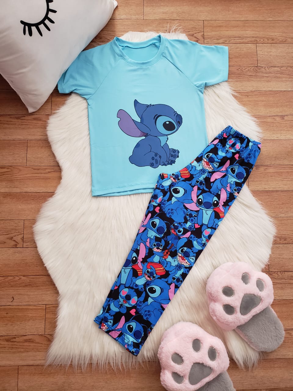 Pijama Infantil Stitch - Rosa Pastell
