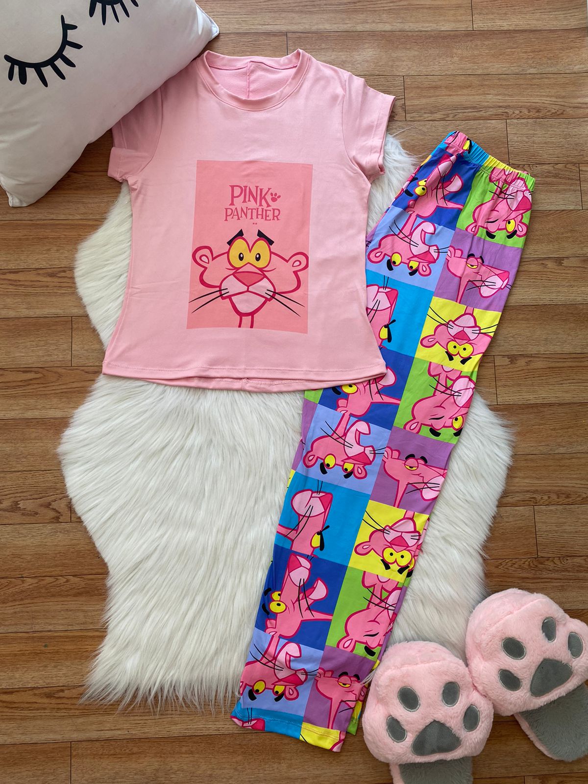 Pijama Malibú Cara Pantera Rosa - Rosa Pastell