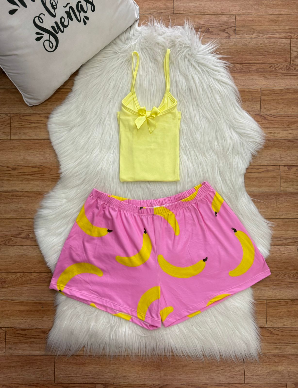 Pijama Victoria Plus Bananas - Rosa Pastell